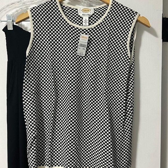 Talbots | Tops | Talbots Black And White Checkered Tank Top | Poshmark